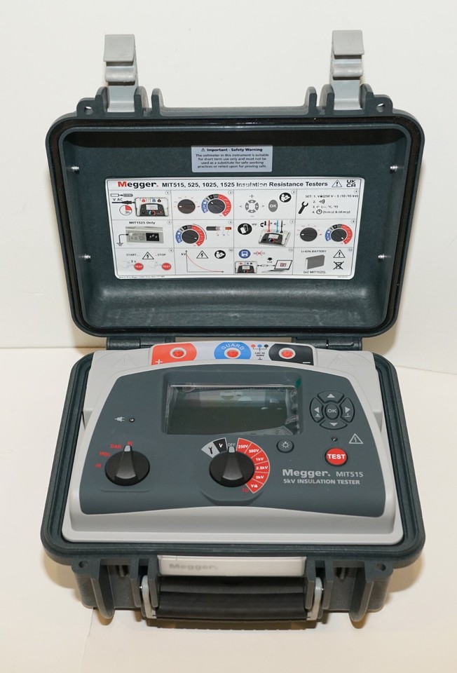 MEGGER MIT515 5-kV DIAGNOSTIC INSULATION RESISTANCE TESTER PI DAR DD ...