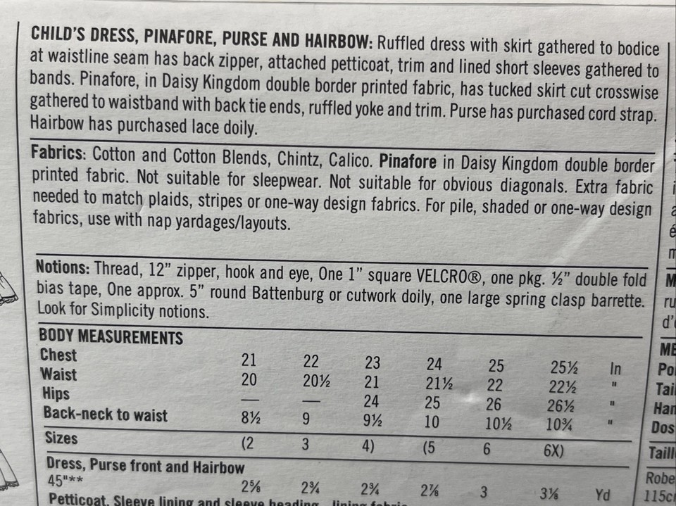 UNCUT Vintage 1995 Simplicity 9975 Daisy Kingdom Holiday Dress Pinafore ...