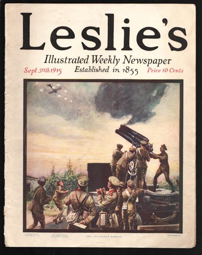 Leslie's Illustrated Weekly 9/30/1915-Anti-aircraft guns cover by F ...