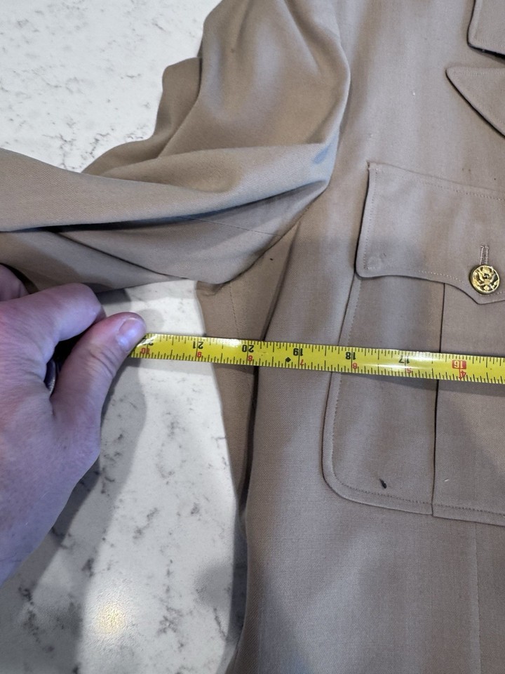 WWII US Army AMC Officer Coat 42 Reg Khaki Tropical Dress Jacket ...