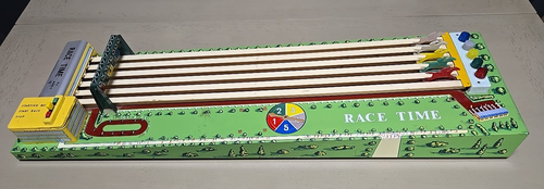 VINTAGE 1950'S MARX TIN LITHO RACE TIME HORSE RACE TRACK BATTERY ...
