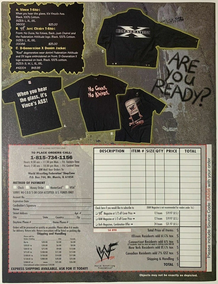 DX D-GENERATION X WWF Merchandise Catalog Summer 1998 wrestling ...