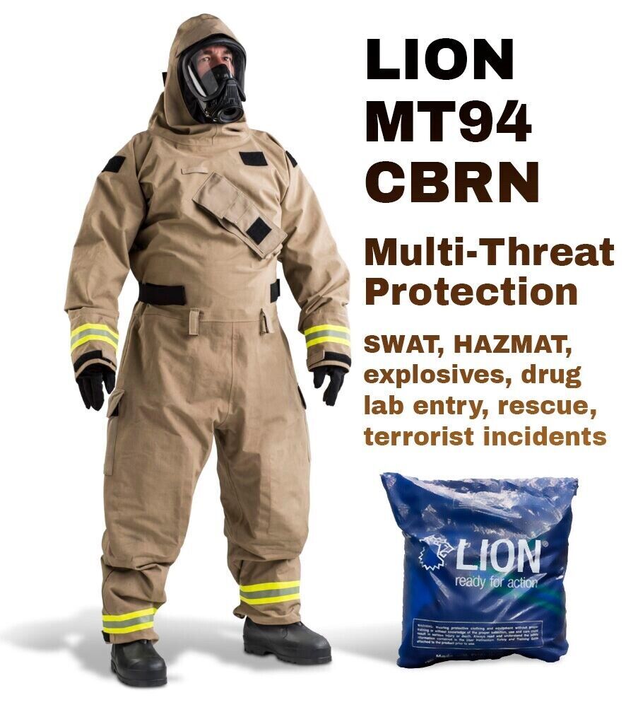 Lion MT94 CBRN One Piece Multi-Threat Protection Suit GORE CHEMPAK Haz Mat Large | eBay