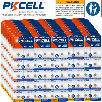 500Pcs AG1 364 LR621 531 SR60 1.5V Button Coin Cell Alkaline Batteries ...