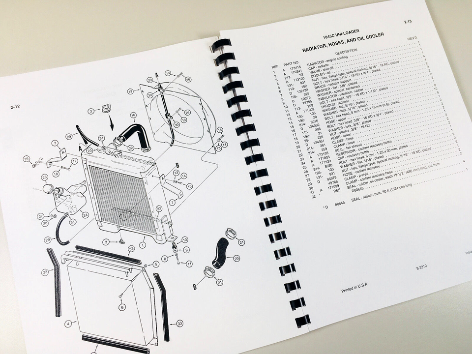 Case 1845C Uni Loader Parts Manual Catalog Skid Steer Assembly Exploded ...