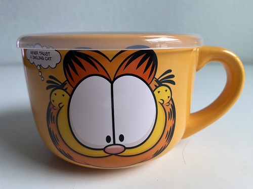 Garfield The Movie Ceramic Soup Mug With Pressure Lid 24oz Double Sided ...