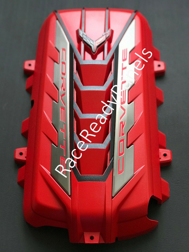 2020 CORVETTE C8 ENGINE COVER TORCH RED CARBON FLASH CARBON O.E.M ...