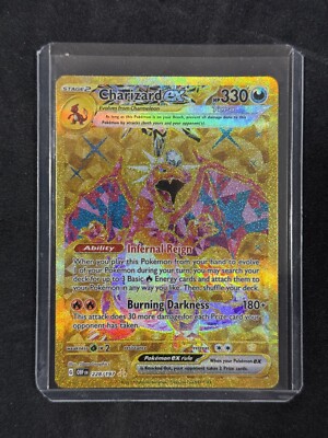 POKEMON OBSIDIAN FLAME CHARIZARD EX 228/197 GOLD SECRET RARE TCG HOLO ...