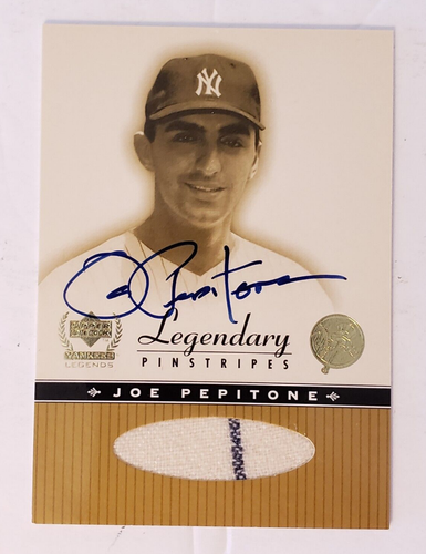 2000 JOE PEPITONE LEGENDARY PINSTRIPES UPPER DECK ON CARD JERSEY ...