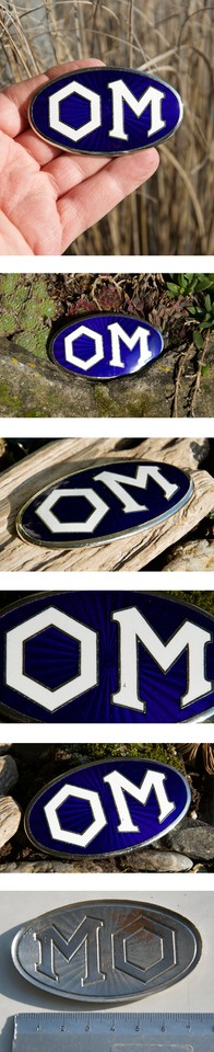 VINTAGE AUTOMOBILE RADIATOR CAR EMBLEM / BADGE # OM OFFICINE MECCANICHE ...