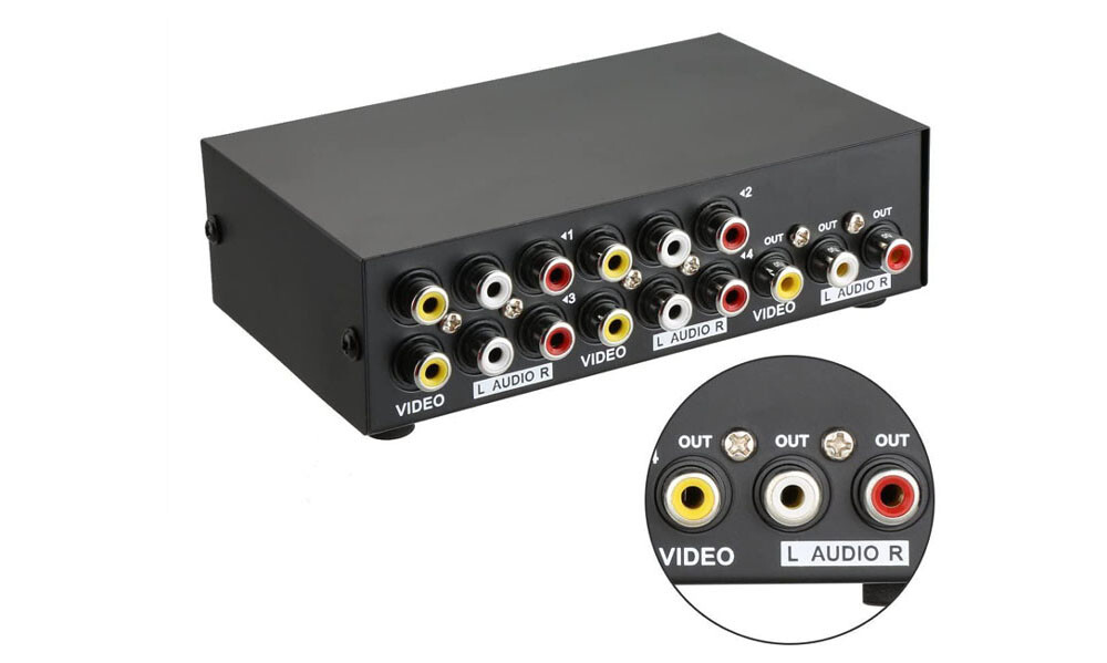 Car 4 Way Composite Rca Video Splitter Distribution
