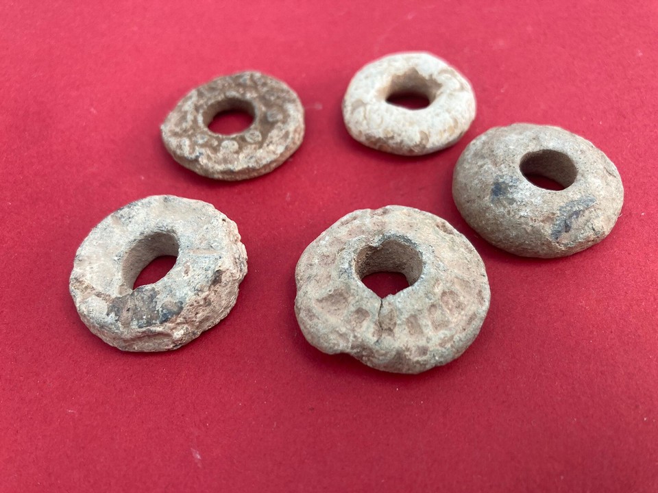 5 Anglo-Saxon / Medieval Lead Spindle Whorls | eBay UK