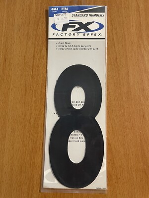 FACTORY EFFEX 8" BLACK #8 PRO NUMBER FOR NUMBER PLATE PART# FX02-4478 ...