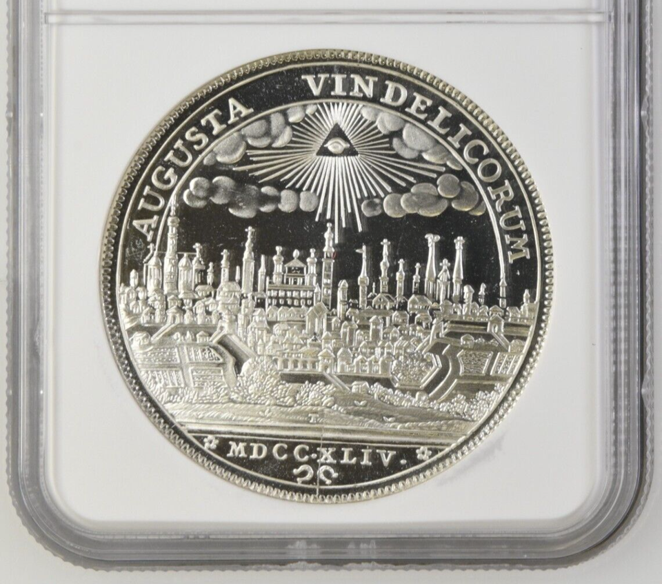 Augsburg 1744 1977 NGC PF66 UC City View 1 Thaler Germany Restrike ...
