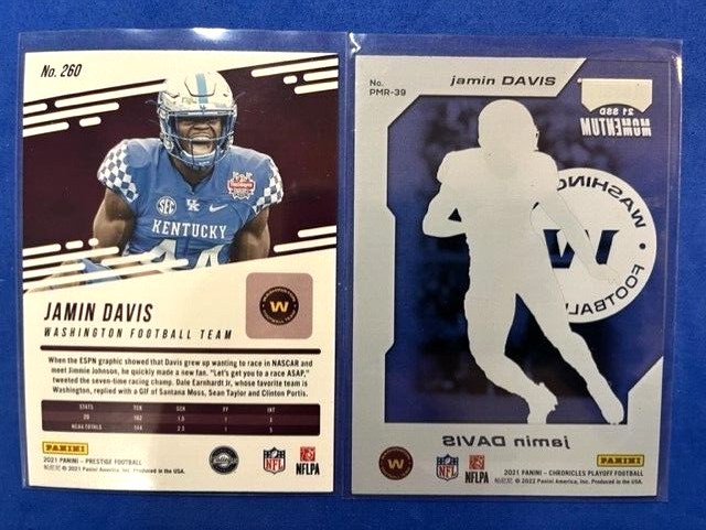 NFL - Jamin Davis 2021 Panini Prestige RC & 2021 Chronicles Playoff ...