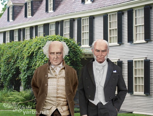 John Adams & Congressman John Quincy Adams Based Upon Life Mask Signed ...