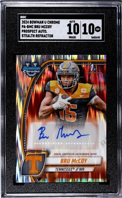 2024 Bowman U Chrome Bru McCoy STEALTH Autograph 1st SGC 10 w/10 AUTO ...