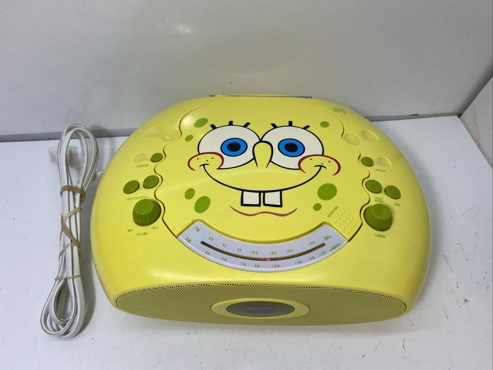 Vintage SpongeBob SquarePants Portable CD Player -Radio Emerson Model ...