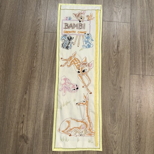 Vgt Walt Disney Bambi FLOWER EMBROIDERY GROWTH CHART 38 X 12” EUC kids ...