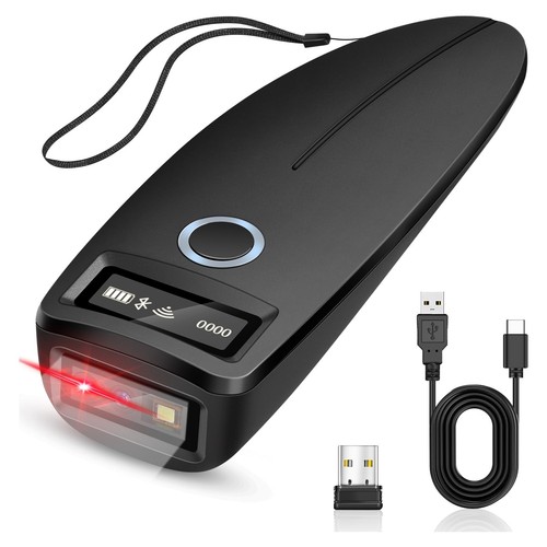 Mini Bluetooth Barcode Scanner, Wireless 2D QR 1D Bar Code Scanners ...