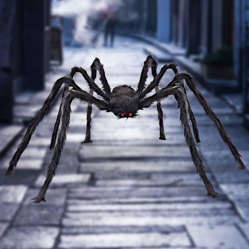 Halloween Giant Spider 6.6Ft Outdoor Large Fake Hairy Scary Spider Yard ...