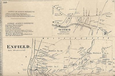 Enfield Thompsonville CT 1869 Maps with Businesses and Homeowners Names ...