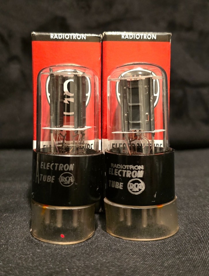RCA 6SN7 GTB TUBE '1956' 2 HOLE TOUGH DOGS BLACK PLATES MATCHING SET ...