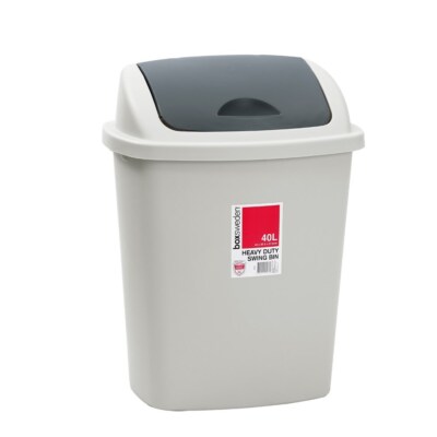 Box Sweden 44x35cm Trash Bin 40L w/ Swing Lid Rubbish Waste Basket ...