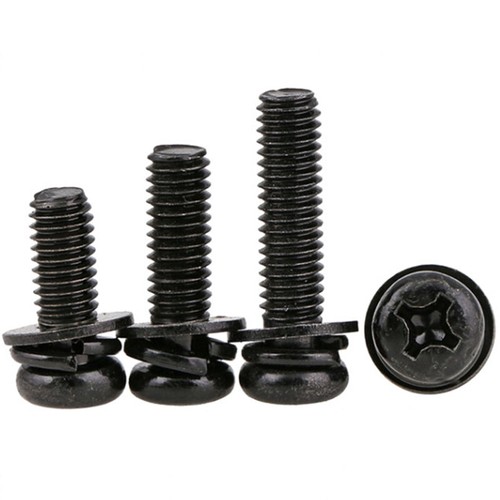M3 Cross Recessed Pan Head Screw, Spring Lock Washer and Plain Washer ...