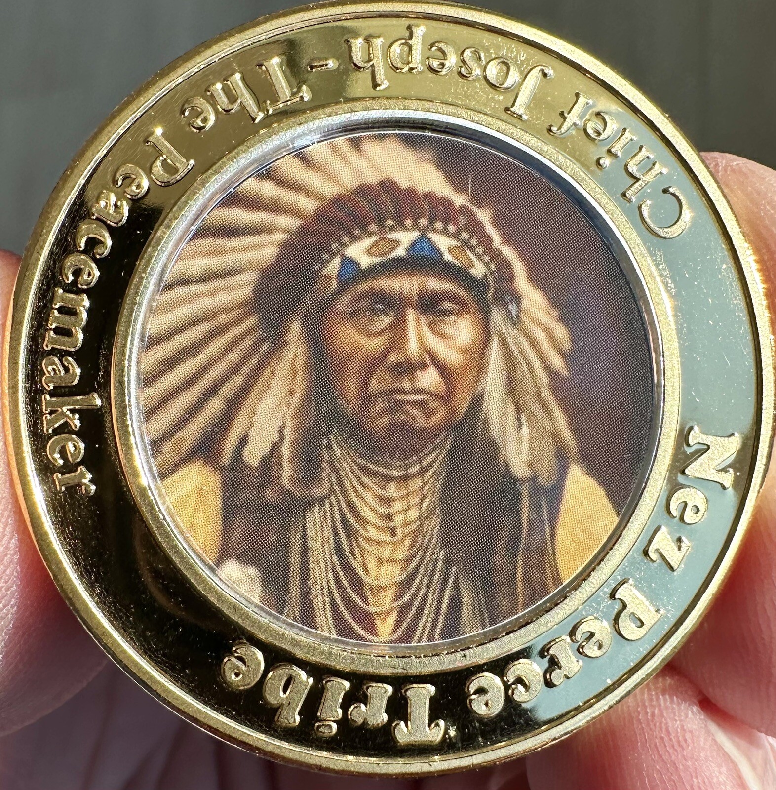 Chief Joseph- The Peacemaker- 1 Ounce Silver Round -Gold Clad- Limited ...