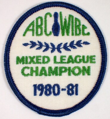 Vtg ABC WIBC Mixed League Champion Patch 1980-81 SewOn American Bowling ...
