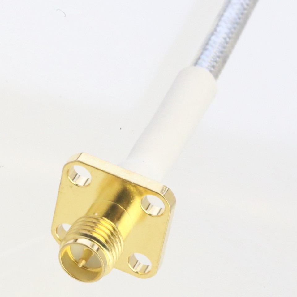 RP-SMA female flange to SMA bulkhead RG402 .141 Semi-Flexible Tinned Jumper 4~40 | eBay