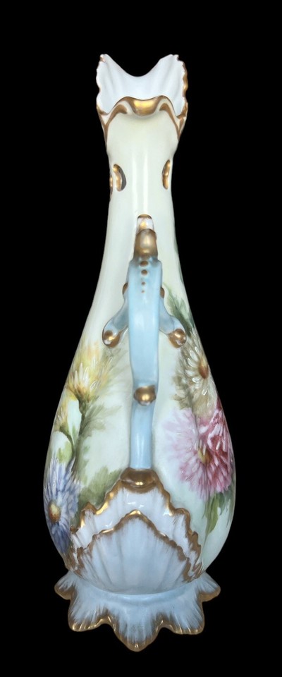 Antique Leonard Vienna Austria Floral Hand Painted Porcelain Vase 1905 ...