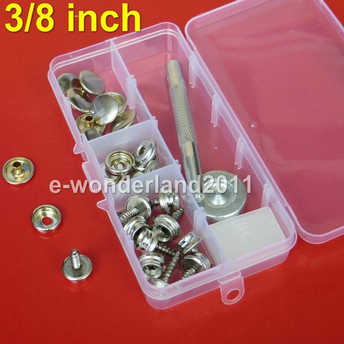 DOT Snaps Cap,Closing Tool,Socket,& Screw Stud 3/8" Stainless Steel Kit 20 sets | eBay