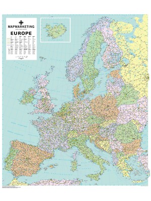 Map of Europe - Laminated European Geological Wall Map For School and ...