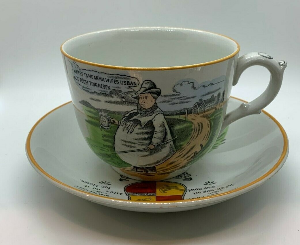 ADAMS England Yorkshire Tykes Motto Oversize Cup Saucer Set Farmer ...