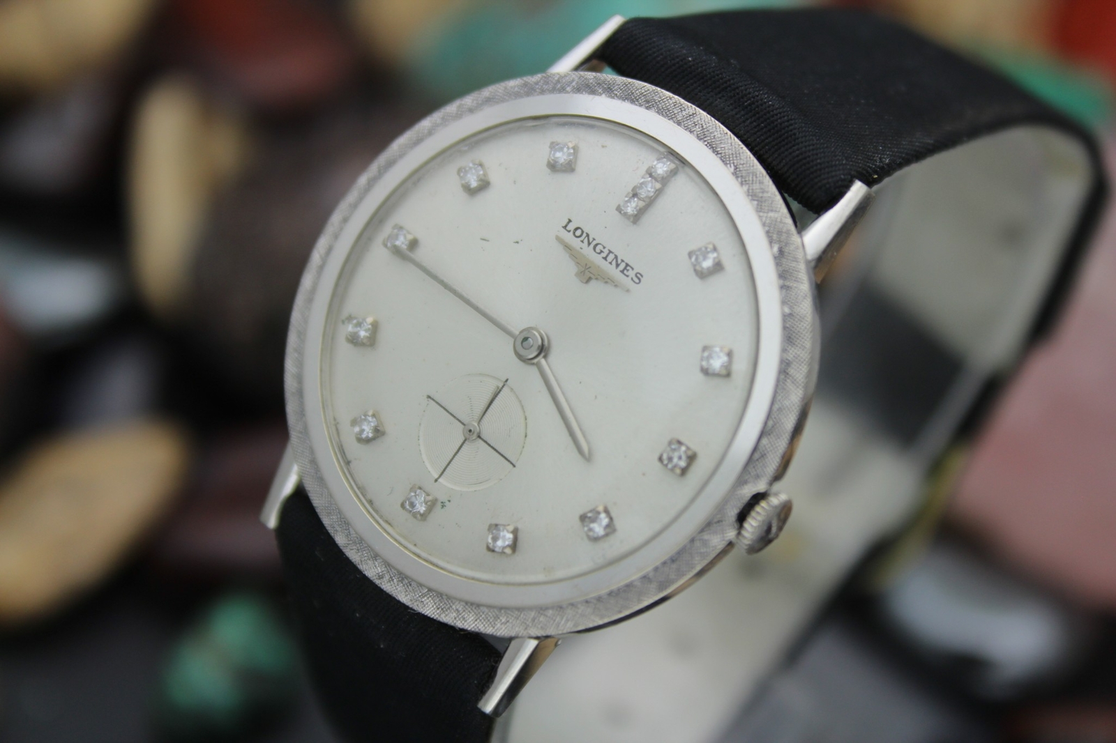 Vintage LONGINES 23Z Hand Wind 14K Solid White Gold D… - Gem