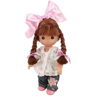 Precious Moments Doll Cute As A Button Brown Eyes Hair 12 inch Pony ...
