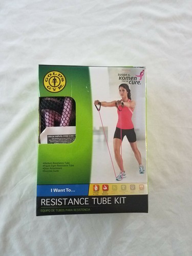 GOLD'S GYM Resistance Tube Kit Mesh Bag Workout Guide NIB | eBay
