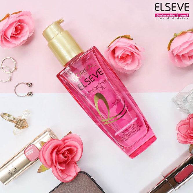 L'Oreal Paris ELSEVE Extraordinary High Shine Leave on Oil Pink Hair ...