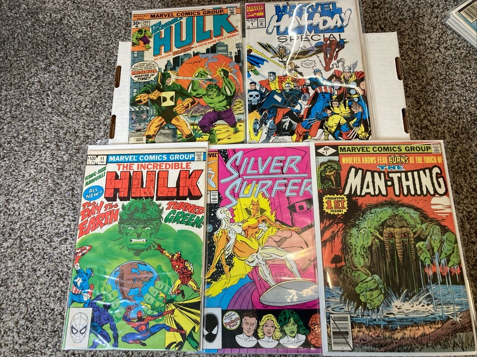 Silver Surfer #1 Man Thing #1 Hulk 204 Annual Marvel Comic Lot Holiday ...