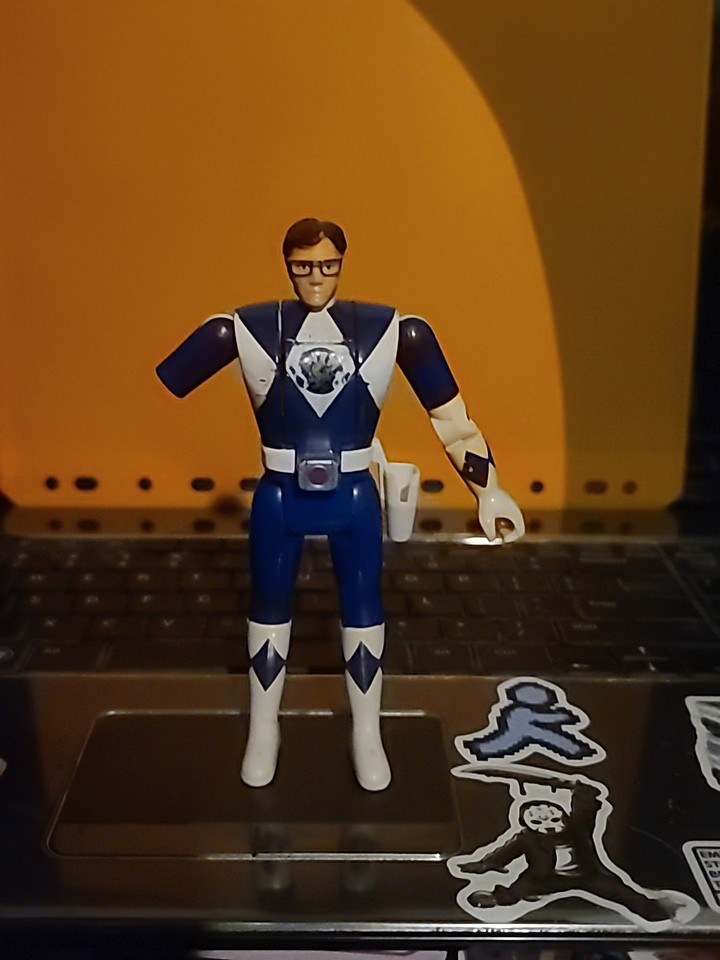 1993 Bandi Mighty Morphin POWER RANGERS Auto Morphin FLIP HEAD Blue ...