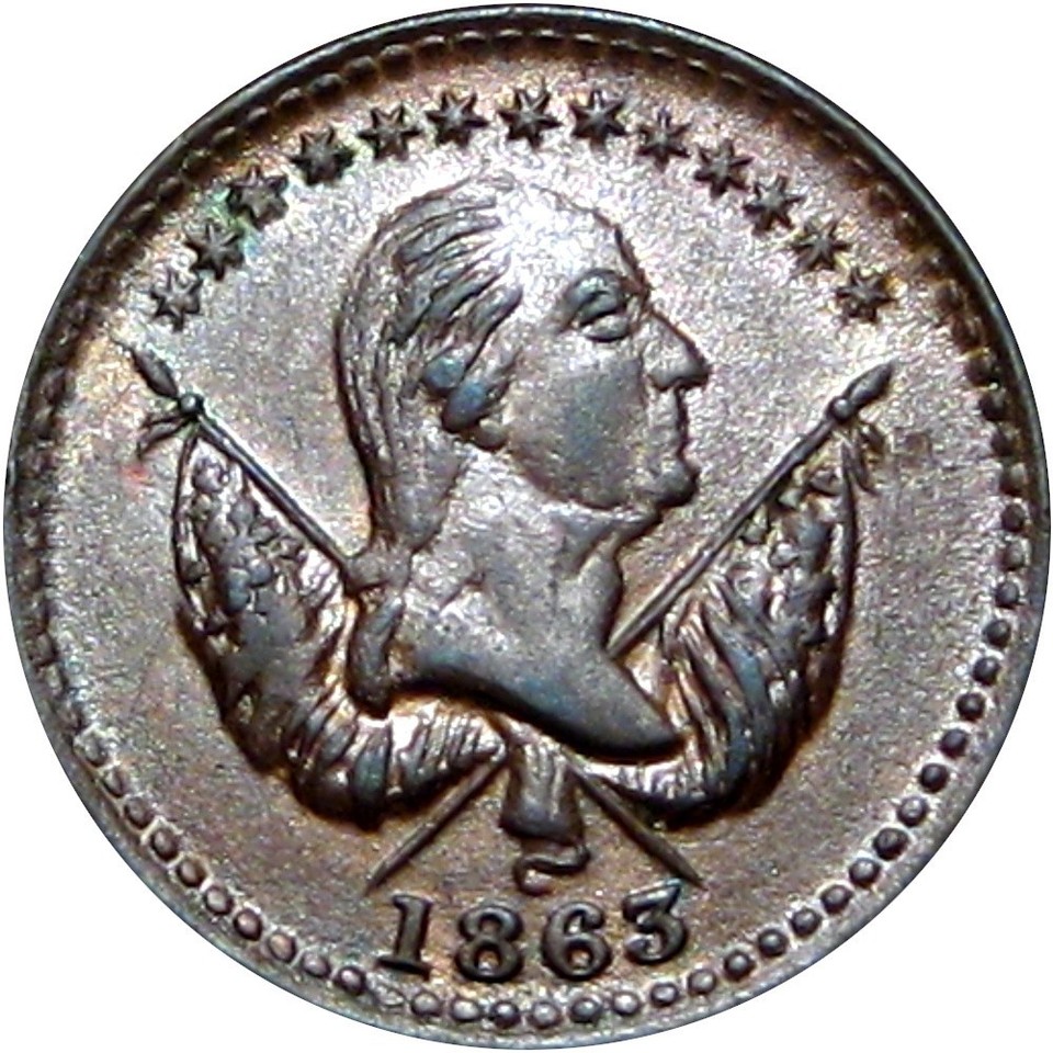 1863 North & South Shaking Hands George Washington Patriotic Civil War ...