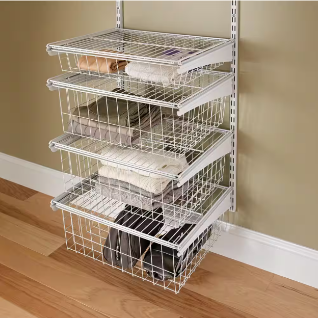 ClosetMaid 27 in. H x 21 in. W White Steel 4-Drawer Wide Mesh Wire ...