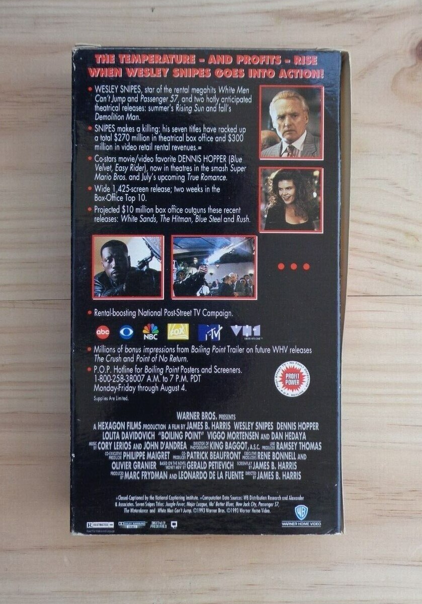 Boiling Point VHS promo screening screener cassette Wesley Snipes ...