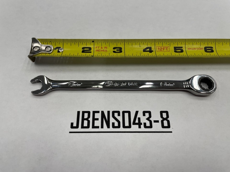 Snap-on Tools NEW 8mm Metric 0° Non-Reversing Ratcheting Combo Wrench ...
