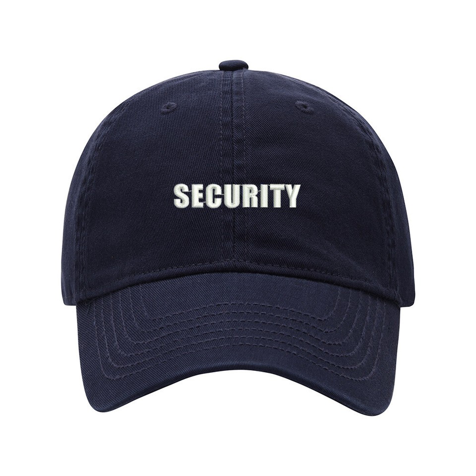 Baseball Cap Men Security Embroidered Washed Cotton Dad Hat Unisex ...