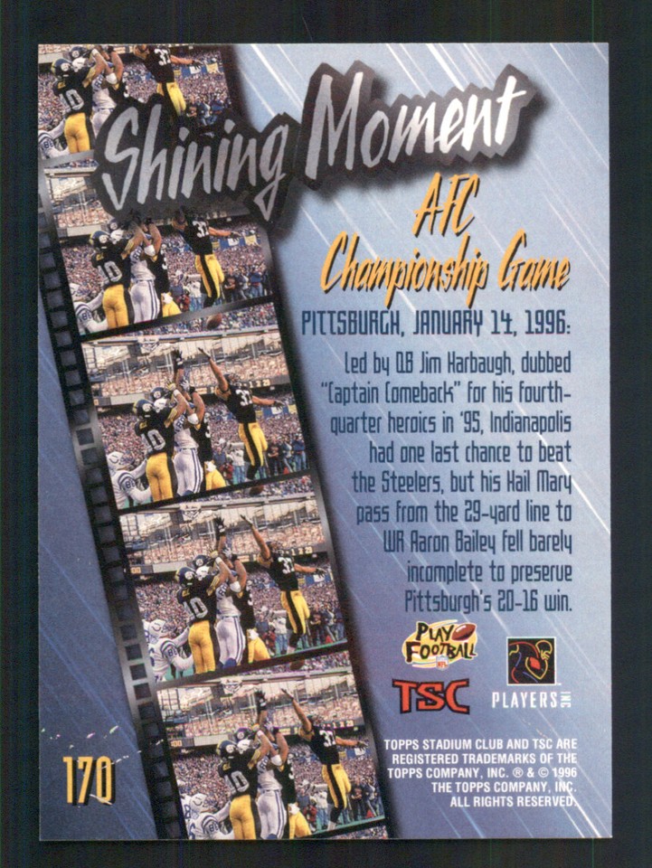 1996 Stadium Club #170 AFC Championship Game | eBay