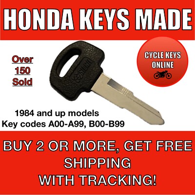 Honda Motorcycle ATV Pioneer key Cut to Code keys codes A00-A99, B00 ...