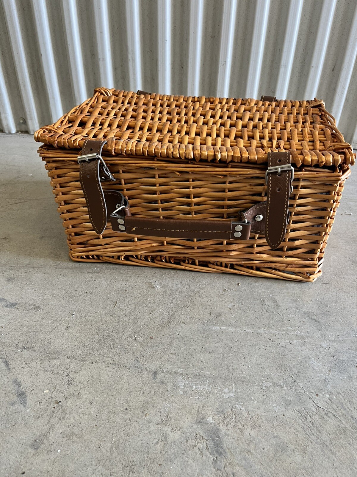 New Picnic Basket Set Waterproof Blanket Plates Utensils Glasses ...